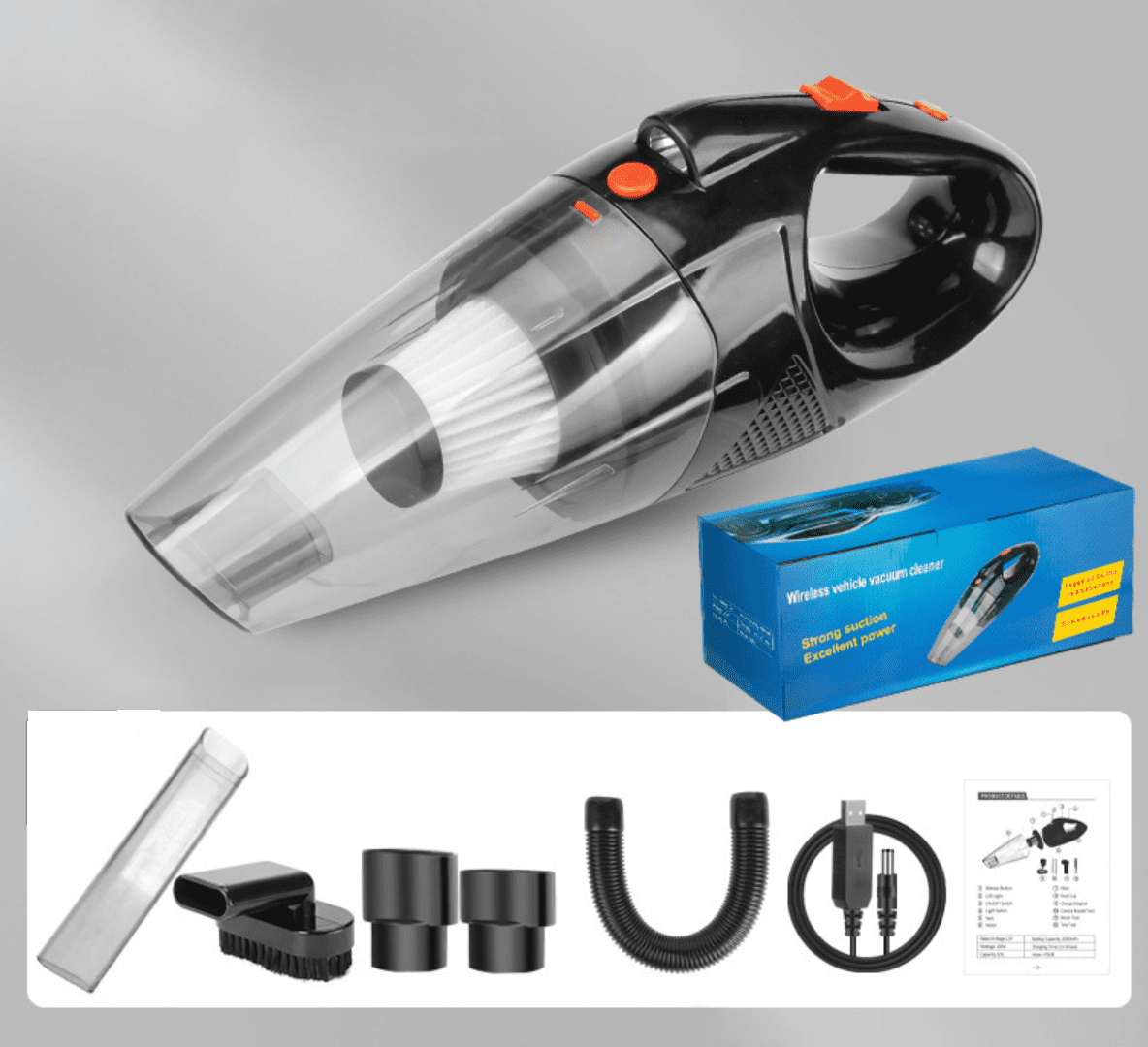 Handheld Vacuum, Car Hand Vacuum Cleaner Cordless, Mini Portable ...