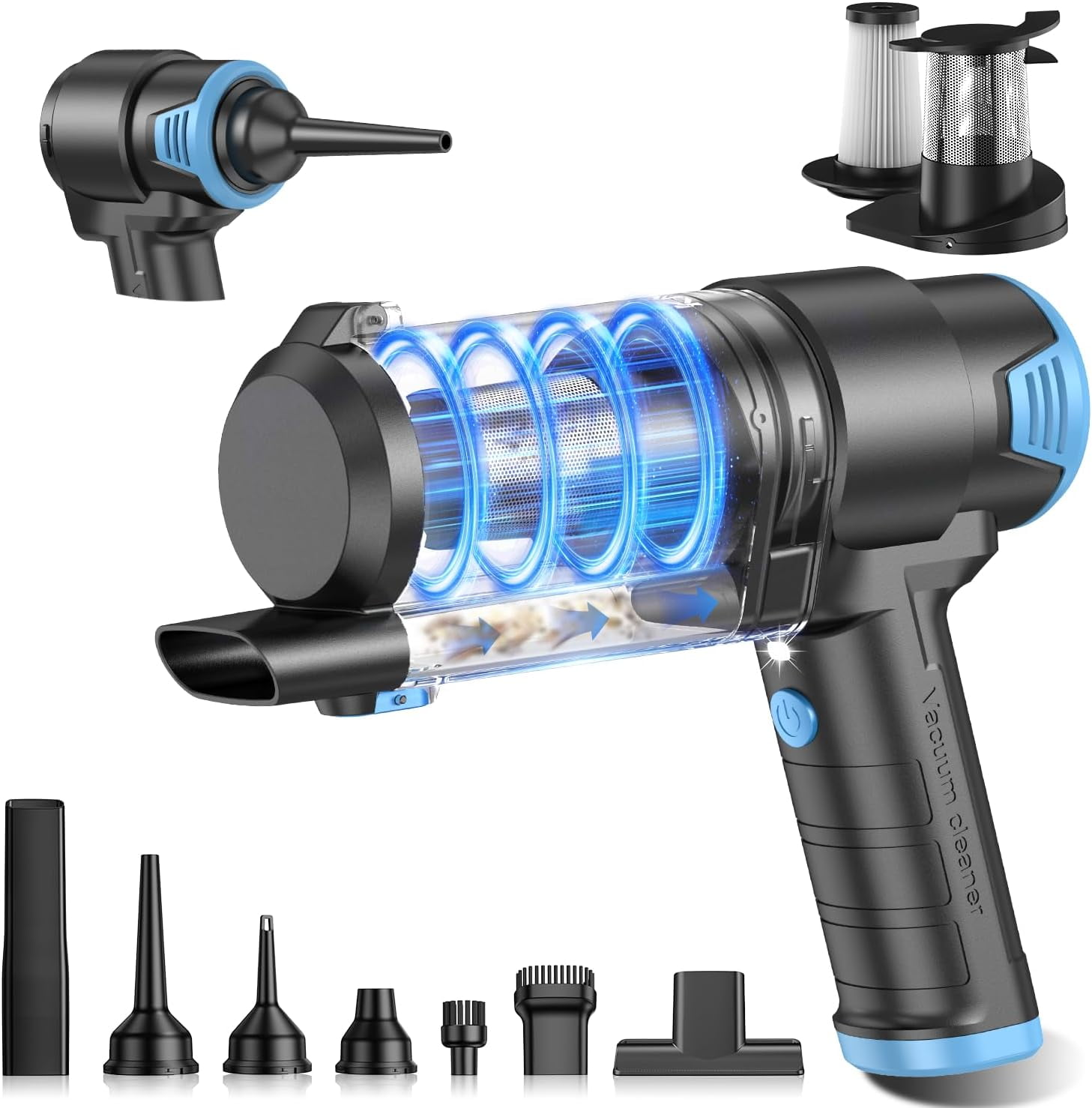 Handheld Vacuum Cleaner, 16000PA Air Duster & Vacuum Cleaner, 120W High ...