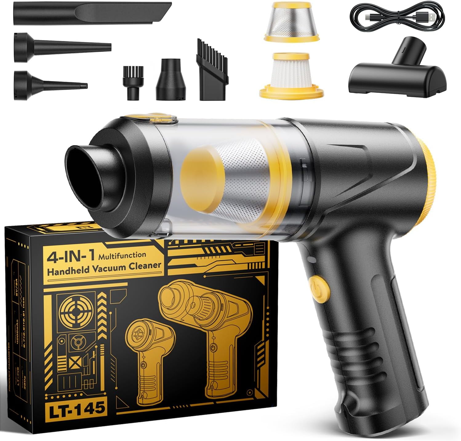 Handheld Vacuum Cleaner 21000Pa Suction with Brushless , 4-in-1 ...