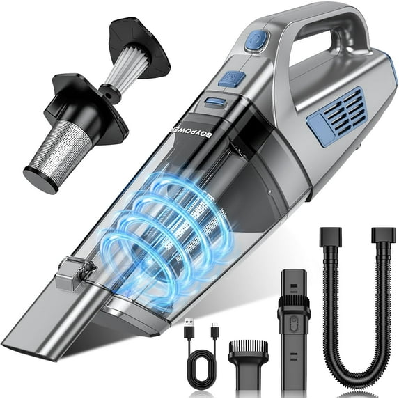 Handheld Vacuum Cordless, 16000PA Strong Suction Hand Held Vacuum Dust ...