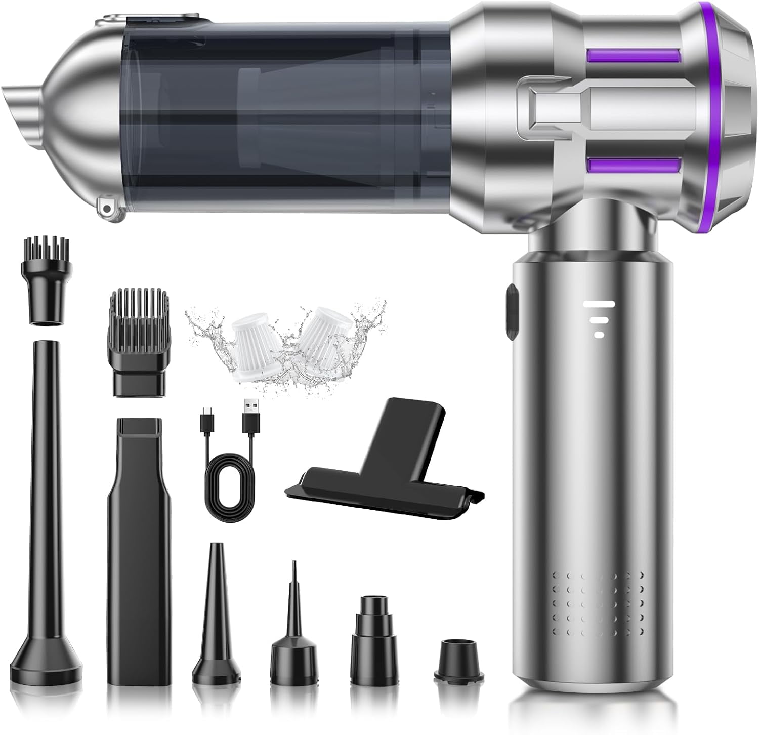 Handheld Vacuum Cordless, 28000Pa 4 in 1 Vacuum Portable Cordless, One ...