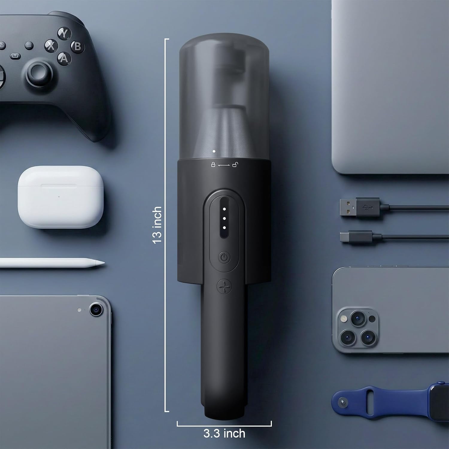 Handheld Vacuum Cordless, 5-in-1 Car Vacuum Portable Cordless 30 Mins ...