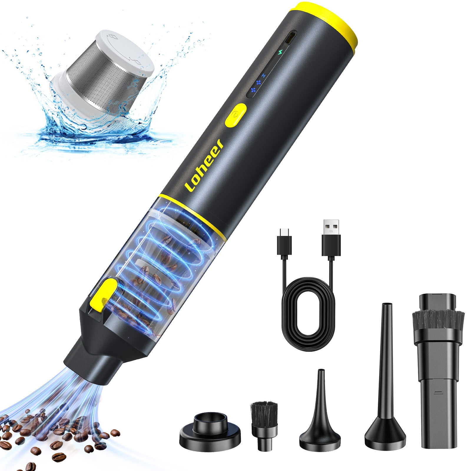 Loheer Handheld Vacuum Cordless, 16KPA Suction Portable Cleaner ...