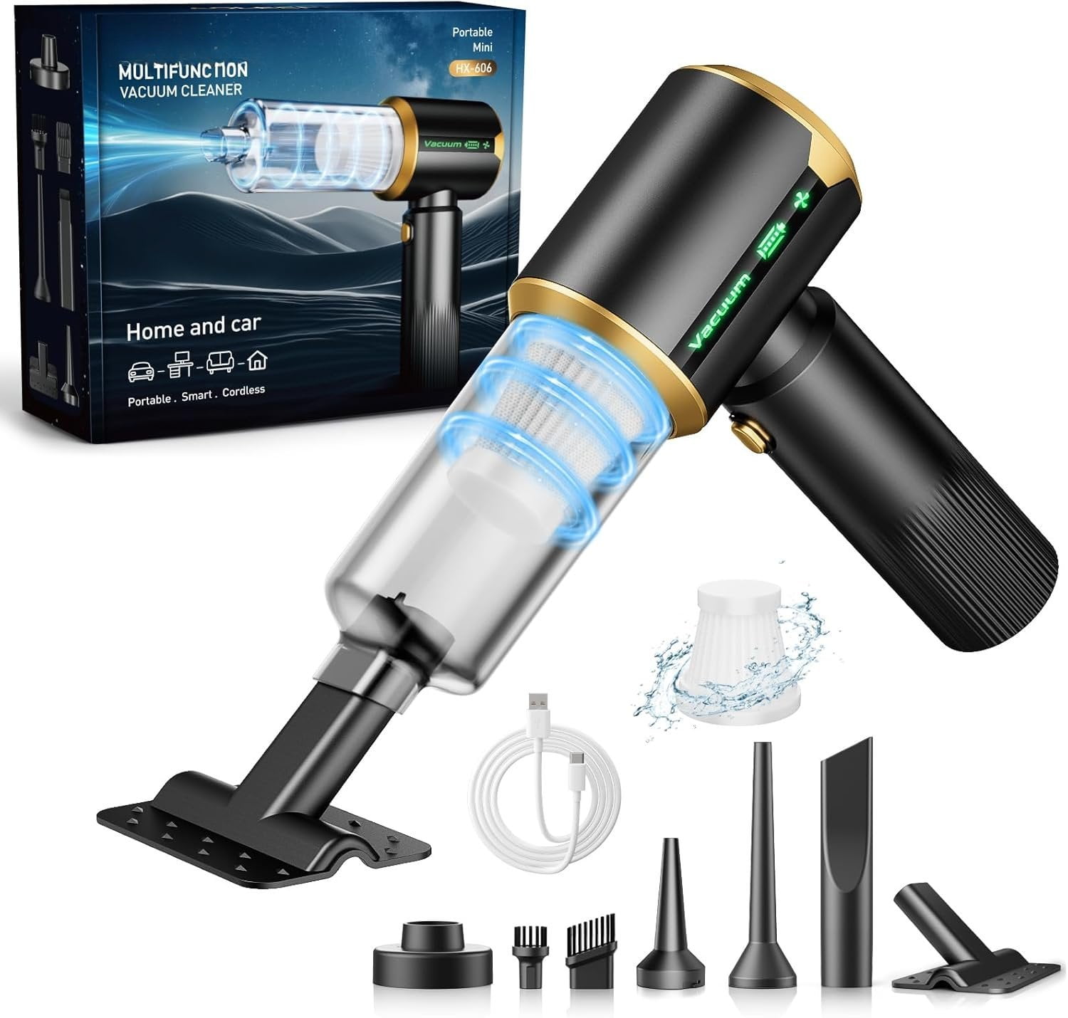 Handheld Vacuum Cordless: Vacuum Cleaner with 16000Pa - Suction ...