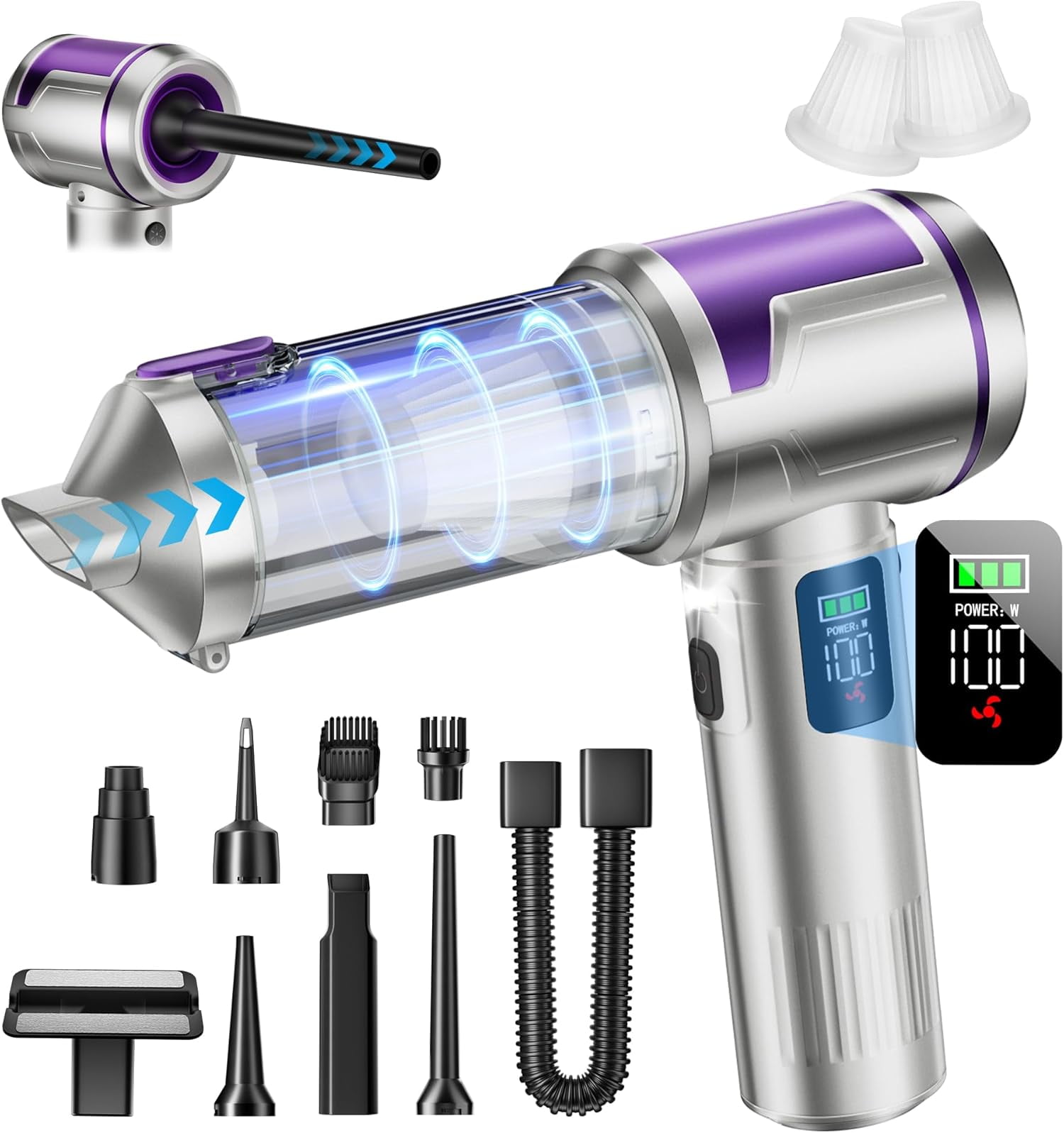 Handheld Vacuum Portable Cordless, 22000Pa High-Power Suction Hand held ...