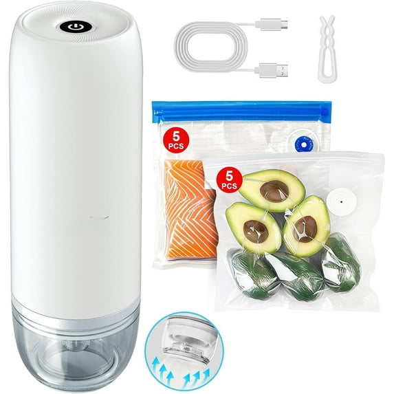 Handheld Vacuum Sealer for - Portable Mini Saver with 10 Bags - Compact ...