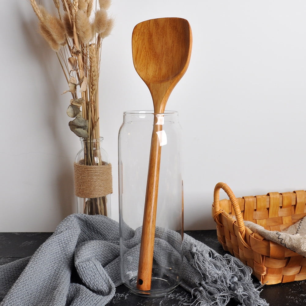 Handheld Wok Cooking Paddle, Rice Spatula, Long Nonstick Wooden Cooking ...