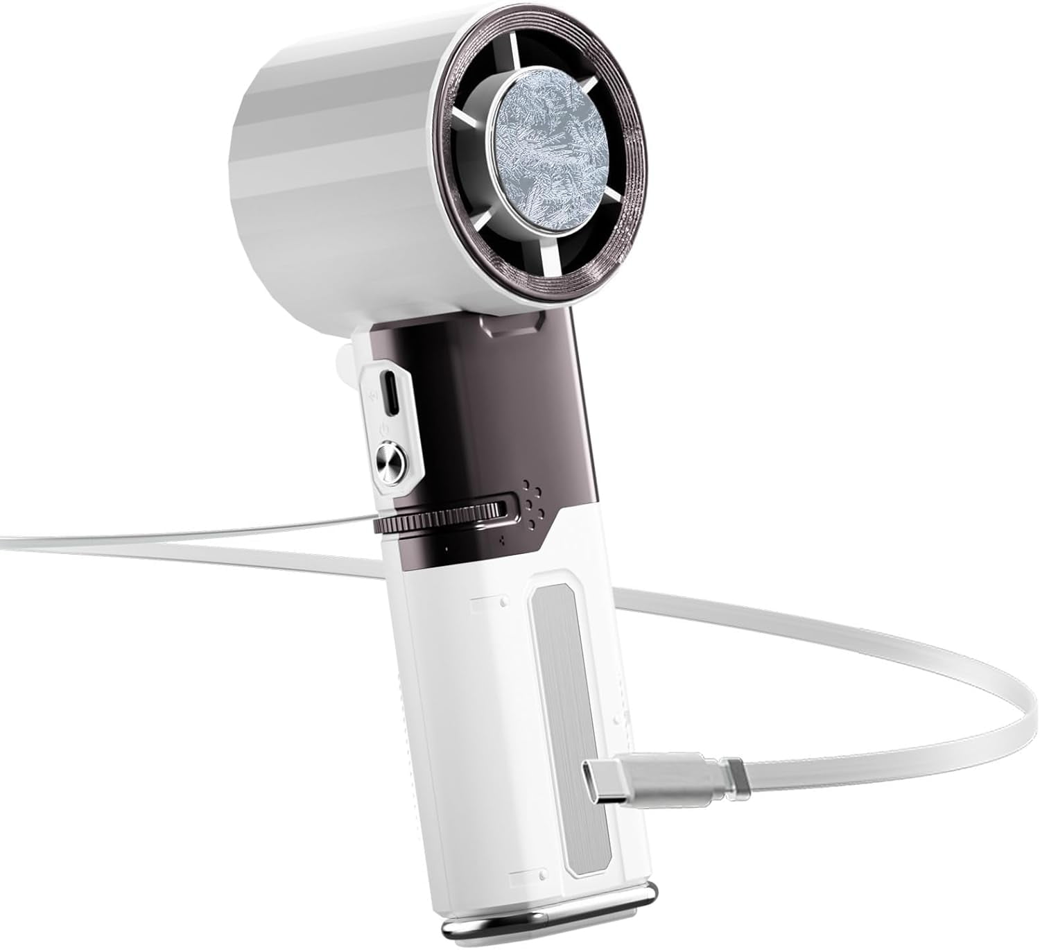 Handheld turbo fan with ice cooling, 6000mAh rechargeable, 100 speed ...