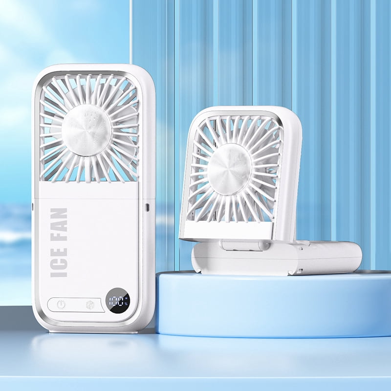 Handheld ultra-thin hanging neck small fan, USB charging, foldable and ...