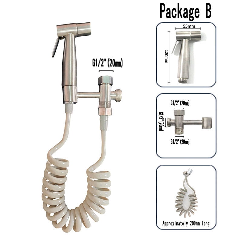 Handheld wash Bidet Spraver Set 304 Stainless SteeSpray Gun Shower ...