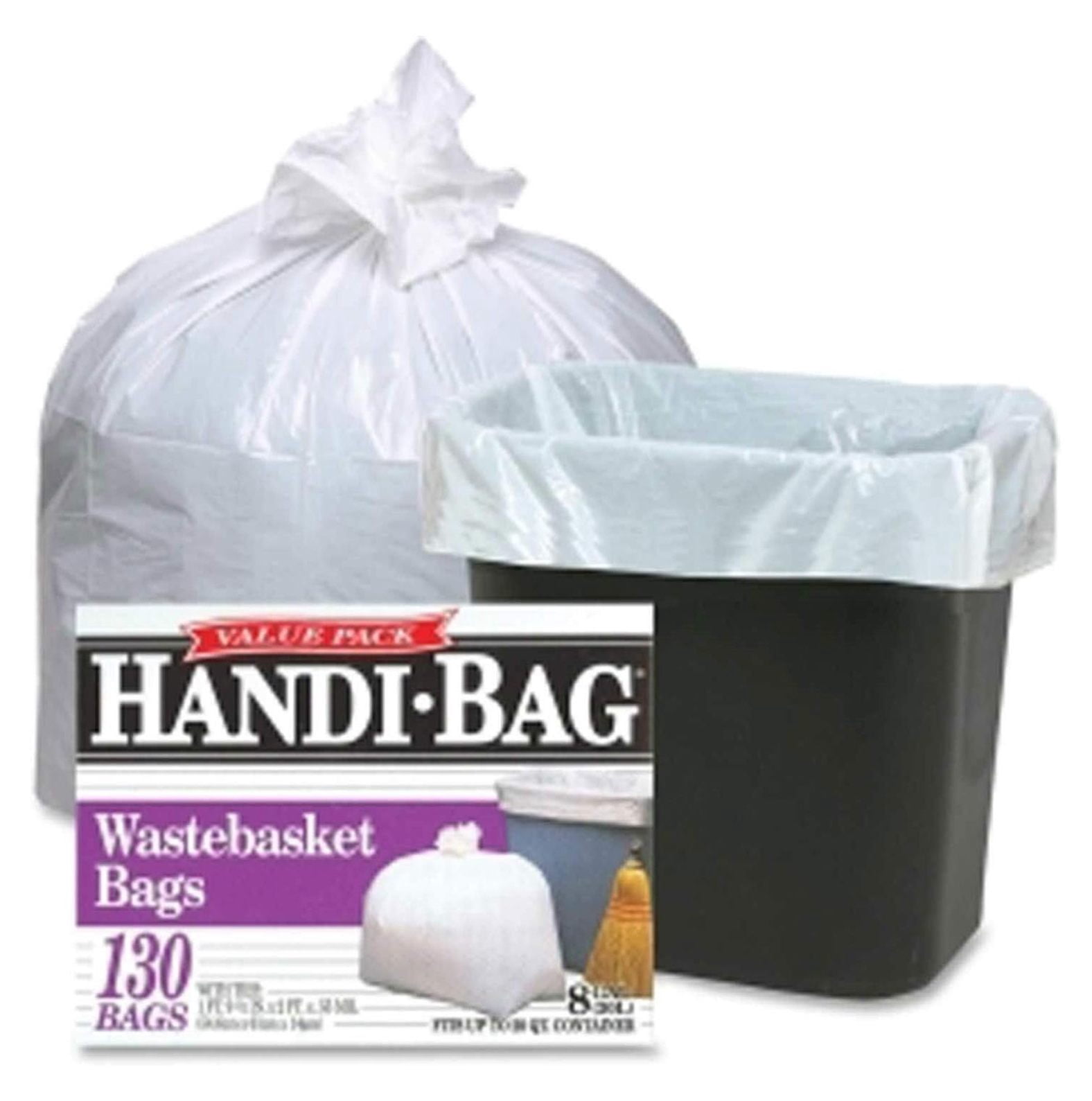 Handi-Bag HAB6FW130 Handi-Bag Super Value Pack, 8gal, 0.6mil, 22 x 24 ...