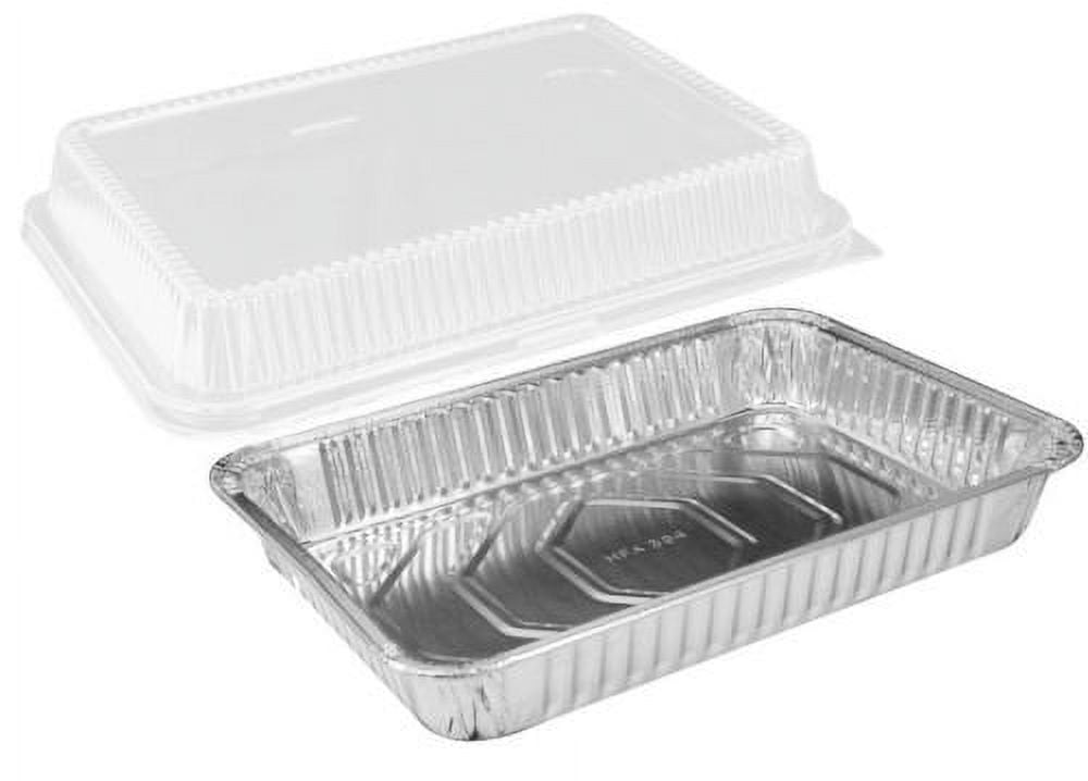 Handi-Foil 13" x 9" Oblong Aluminum Foil Disposable Cake Pan with Clear ...