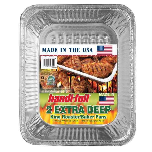 Handi-Foil Aluminum Foil Extra Deep King Roaster Baker, 2 Piece - Walmart.com