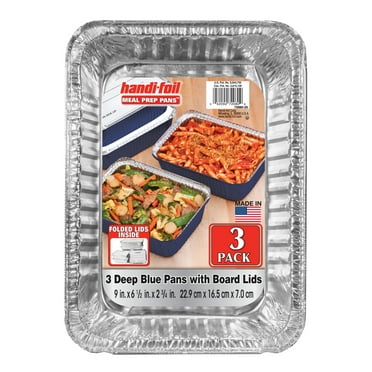Mainstays 8.69" x 6.18" Aluminum Meal Prep Pans with Folded Lids, 5 ...