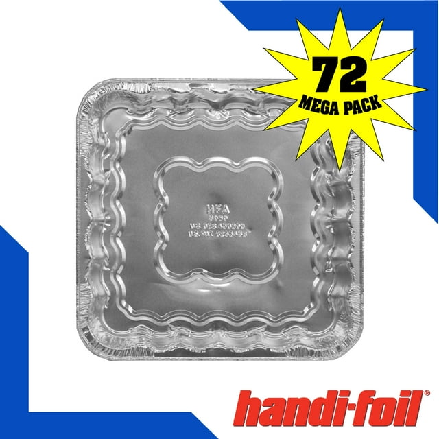 Handi-Foil Heavy Duty Disposable Aluminum Square Cake Pans, Bulk 72 ct ...