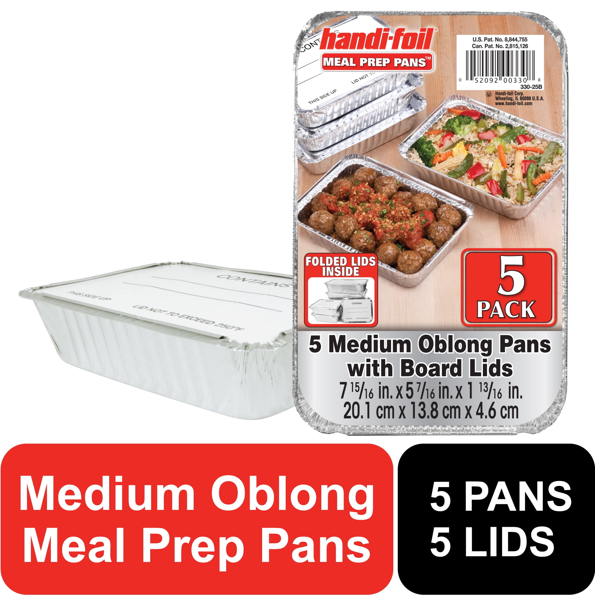 Handi-Foil 5 Piece Aluminum Food Container Set with Lids - Walmart.com