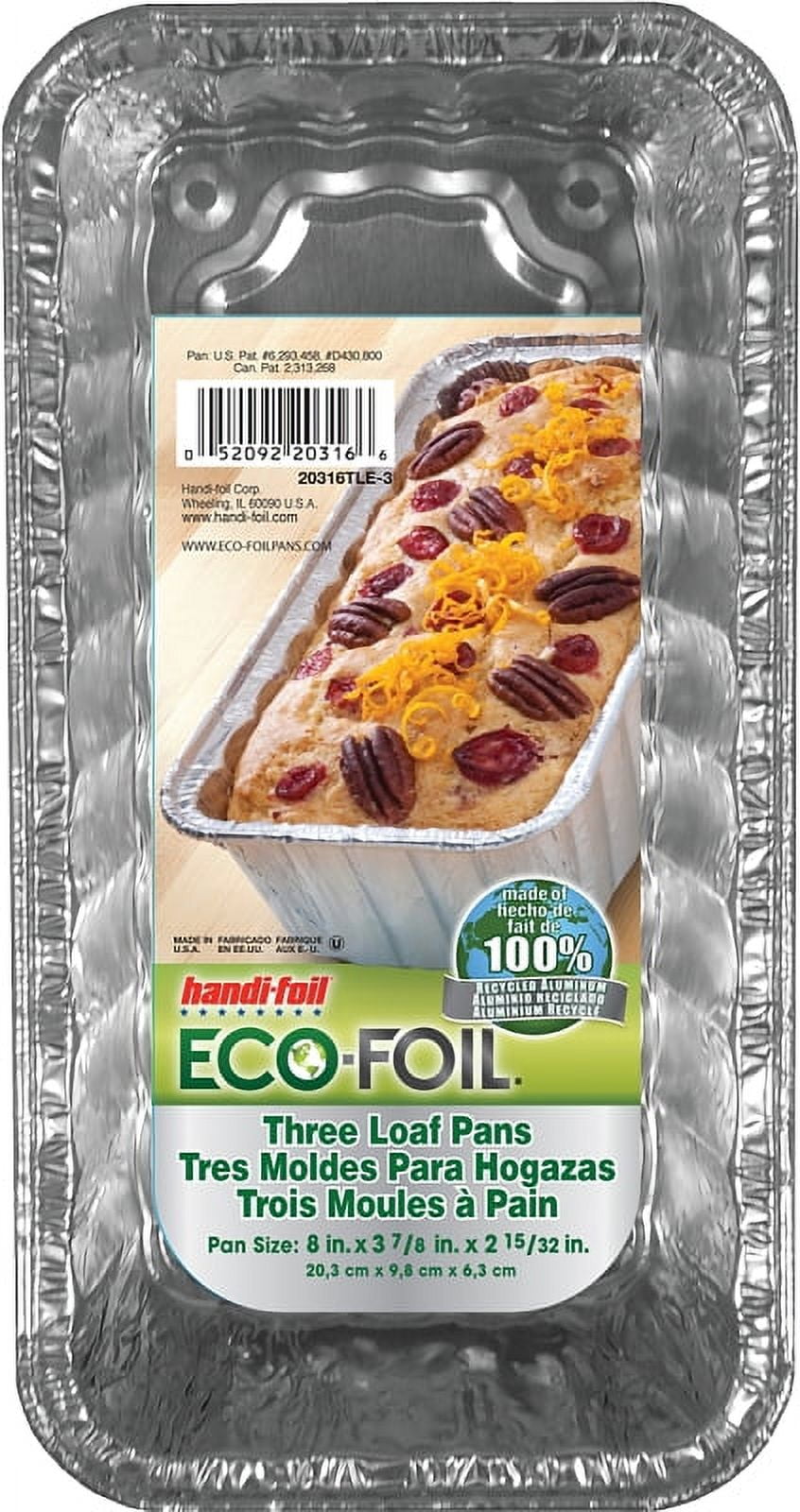 Handi-Foil Disposable Aluminum 2-Pound Loaf Pans, 3-Pack for Easy ...