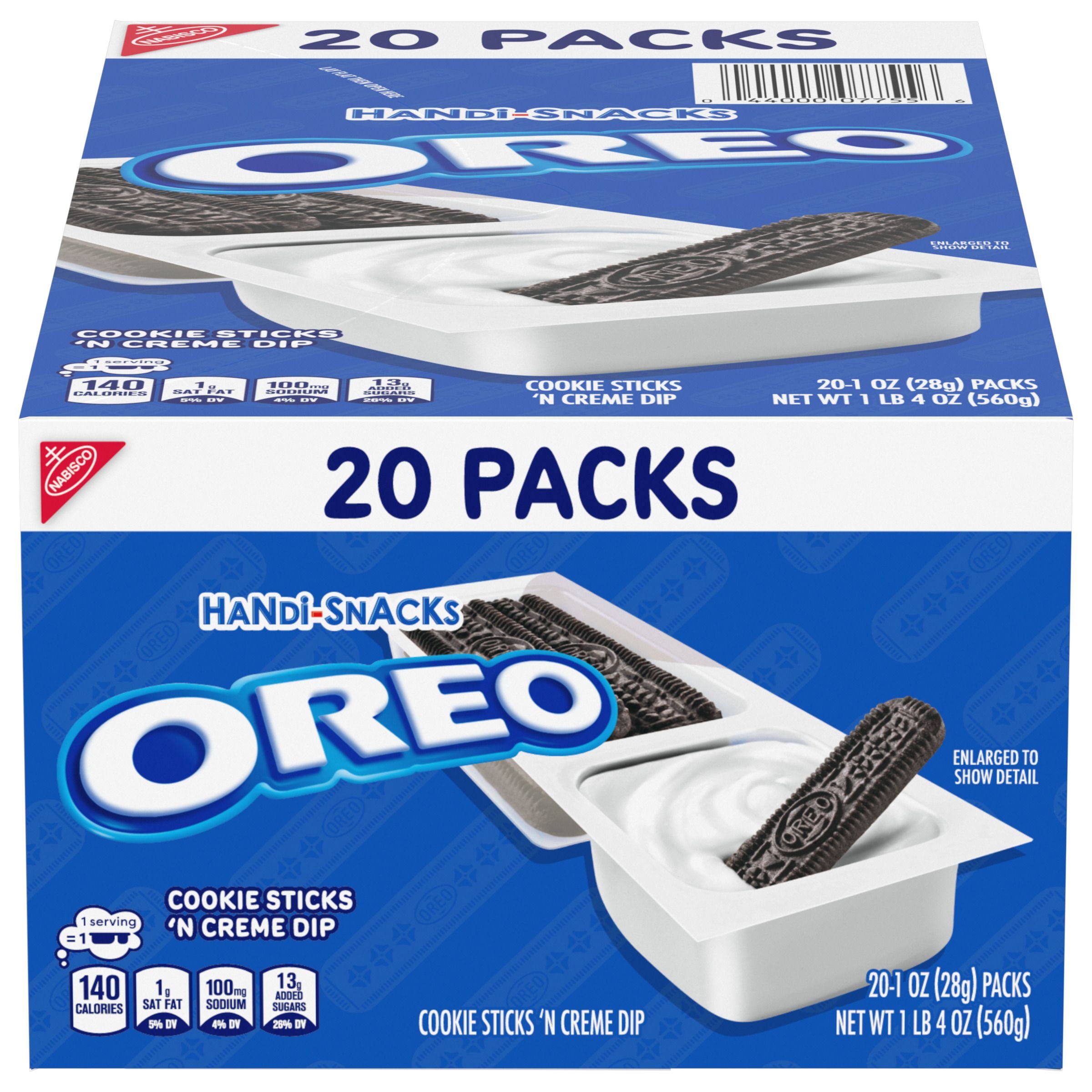 Handi-Snacks OREO Cookie Sticks 'N Creme Dip Snack Packs, 20 Snack ...