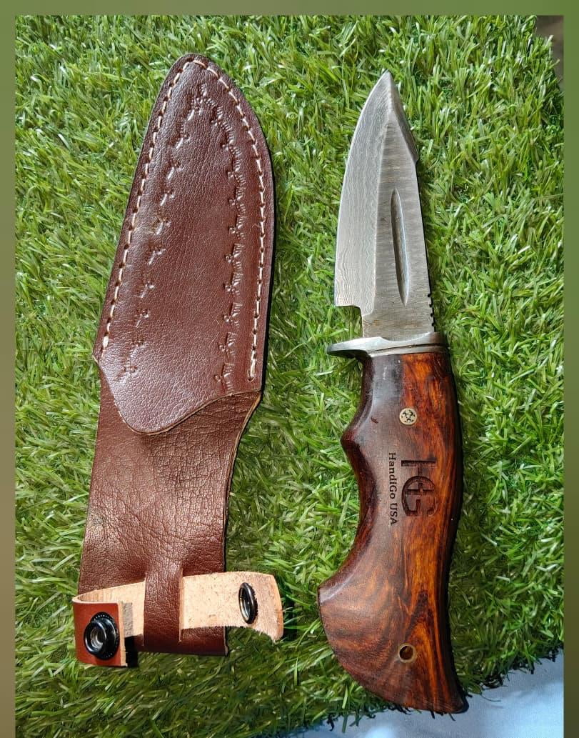 HandiGo USA Handmade Damascus Hunting Knife 10" Heavy Duty Fixed Blade ...