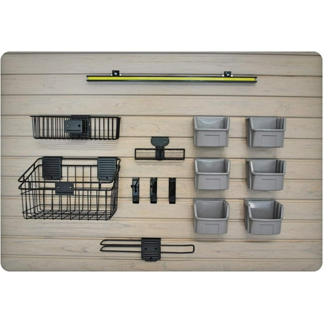 HandiWall Work Center Bundle for Slatwall Panel Tool Organization, Gray ...