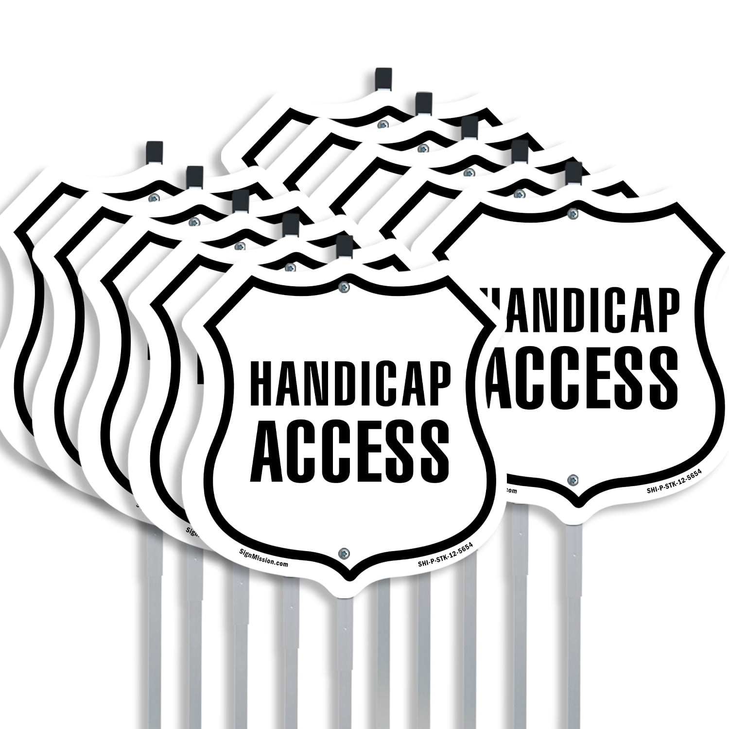 Handicap Access (10 Pack) 12 inch X 12 inch Shield Shaped Rust-Free ...