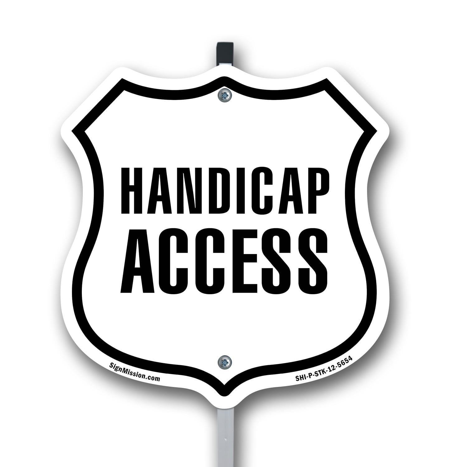 Handicap Access 12 inch X 12 inch Shield Shaped Rust-Free Aluminum ...