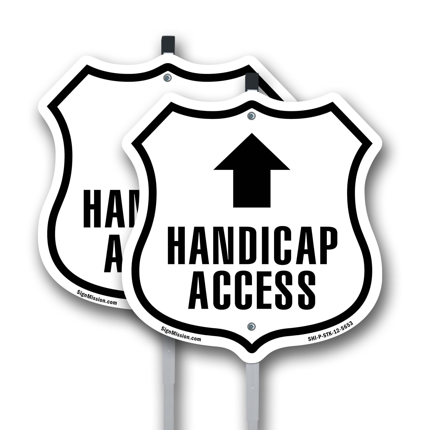 Handicap Access Up (2 Pack) 12 inch X 12 inch Shield Shaped Commercial ...