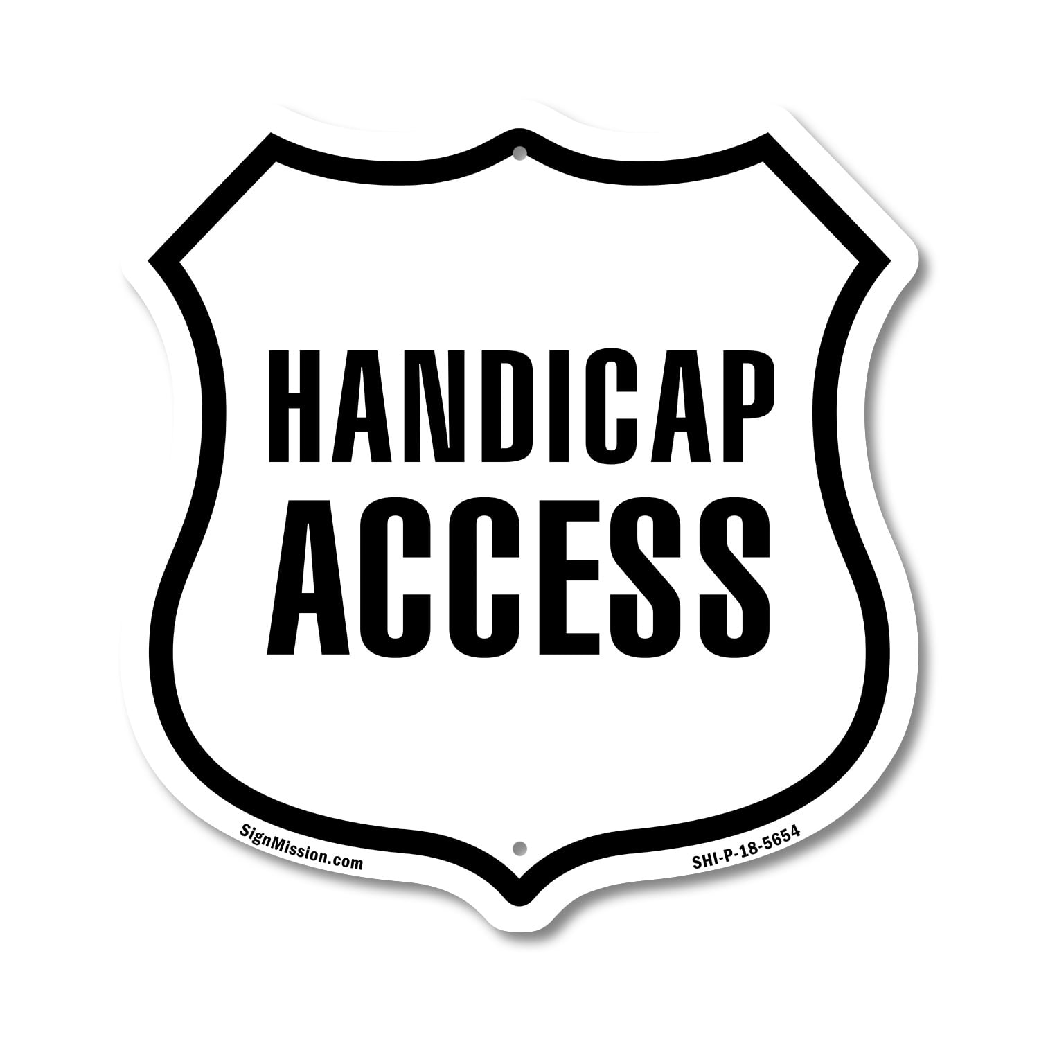 Handicap Access (2 Pack) 18 inch X 18 inch Shield Shaped Commercial ...