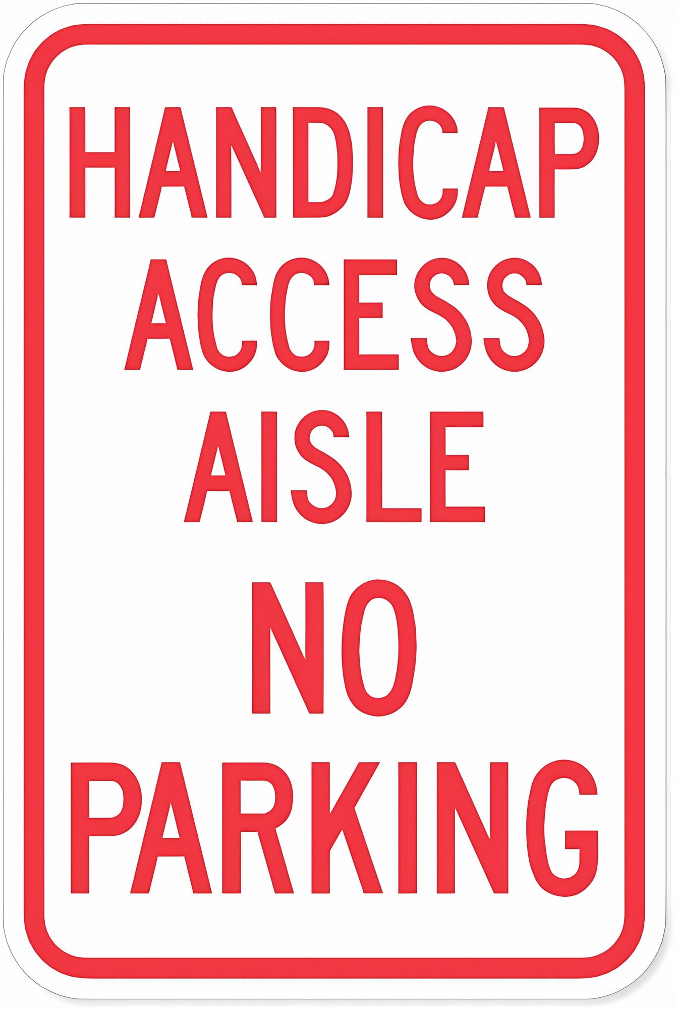 Handicap Access Aisle - No Parking Sign - 8"x12" Metal Warning Sign ...