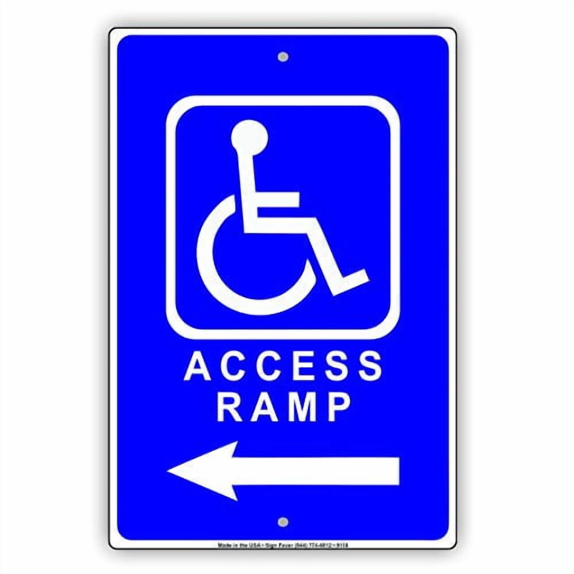 Handicap Access Ramp Direction Help Right and Left Aluminum Sign 8"x12 ...
