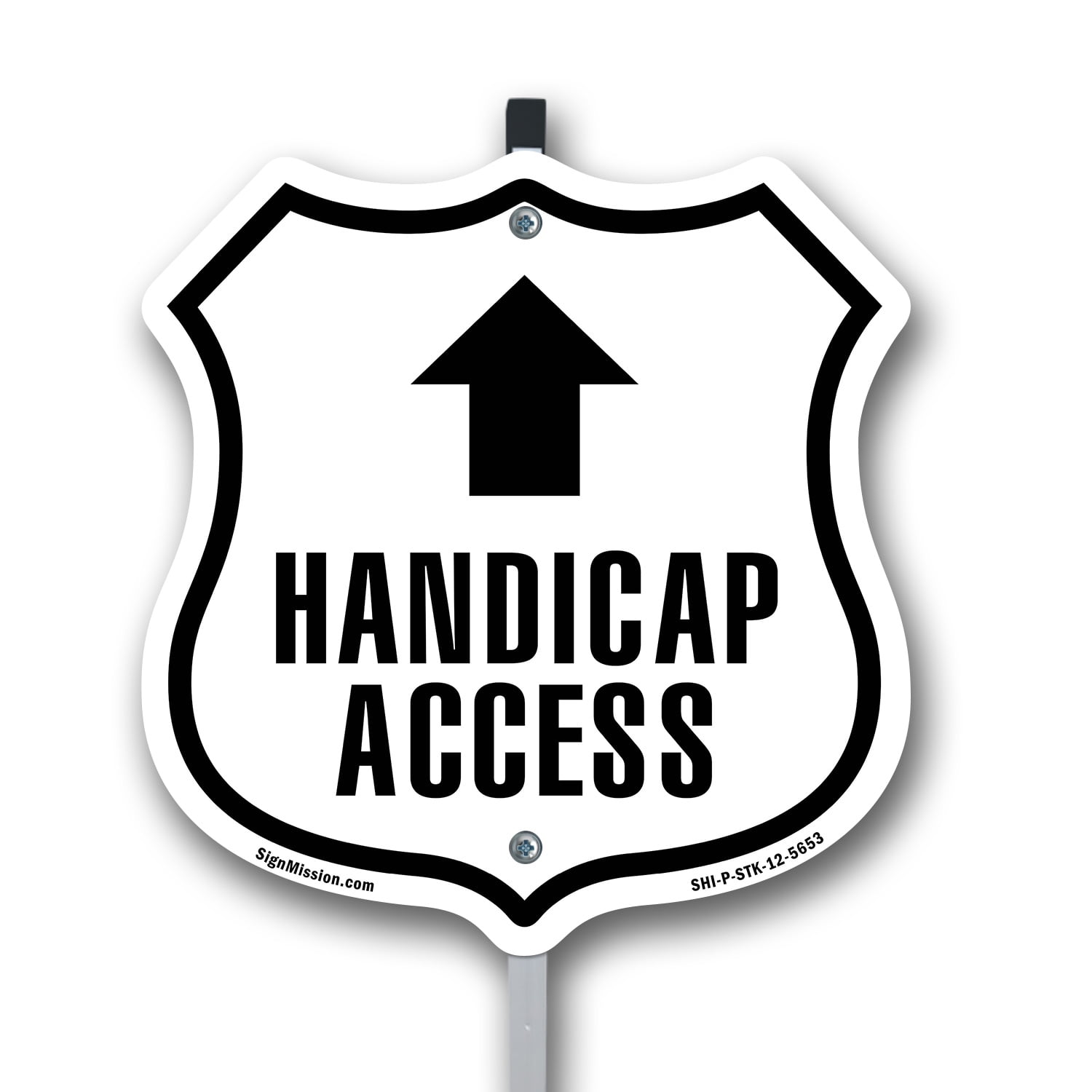 Handicap Access Up 12 inch X 12 inch Shield Shaped Commercial Grade ...