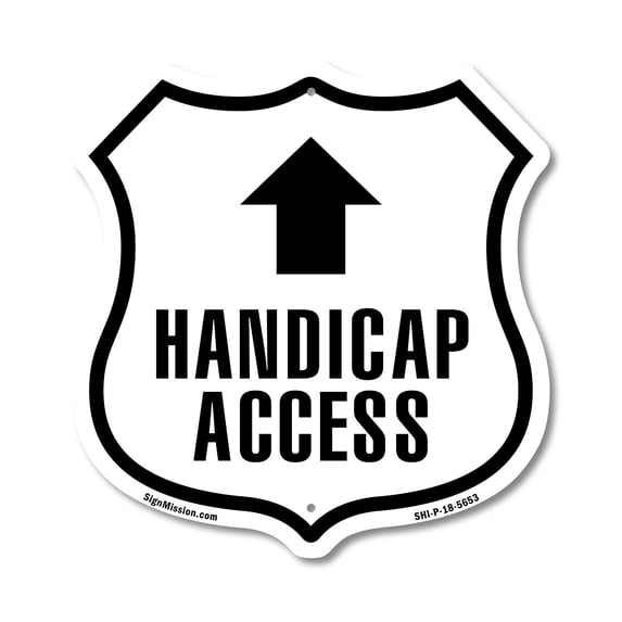 Handicap Access Up 12 inch X 12 inch Shield-Shaped Rust-Free Aluminum ...