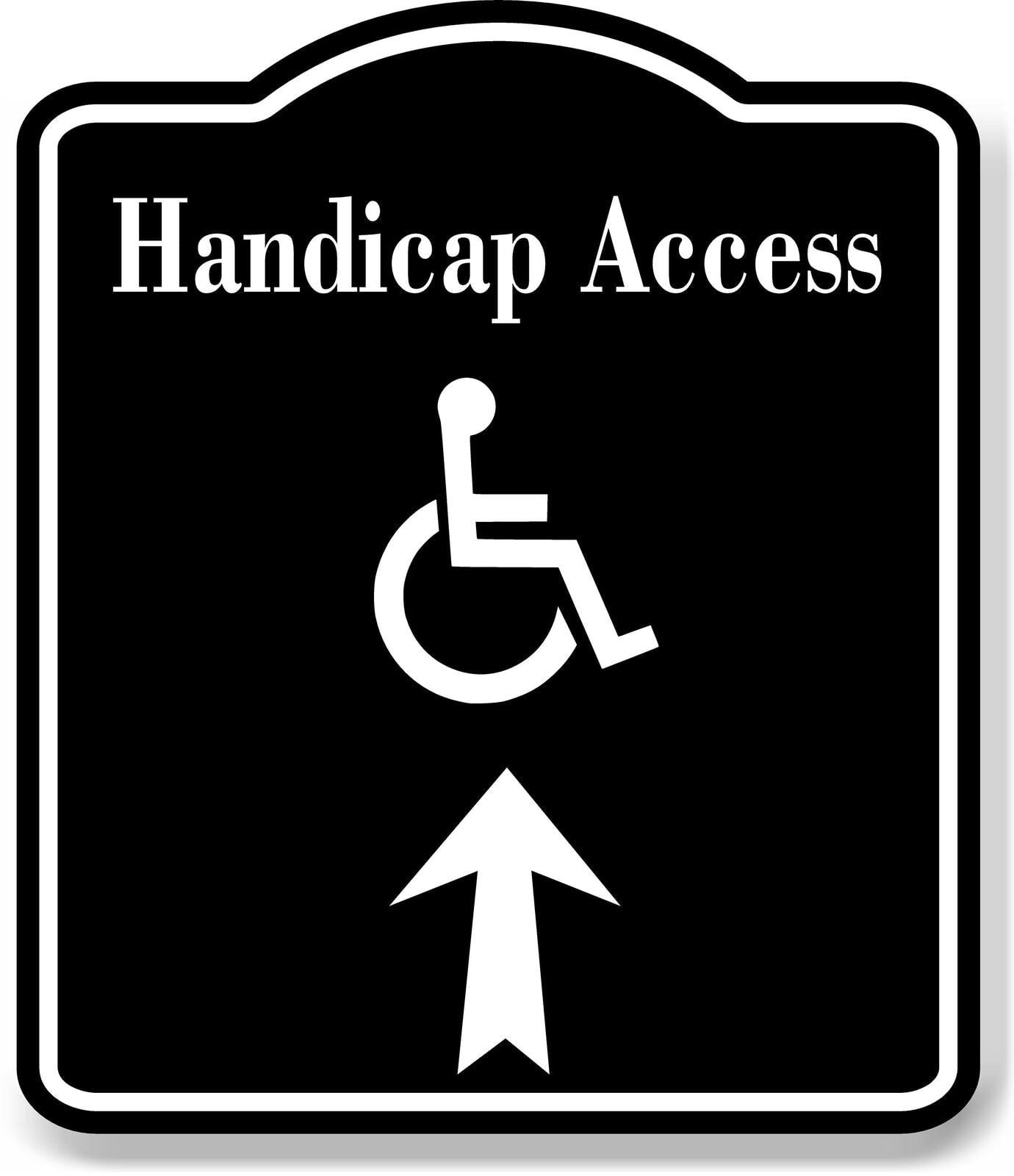 Handicap Access Up Arrow BLACK Aluminum Composite Sign, 20"x24 ...