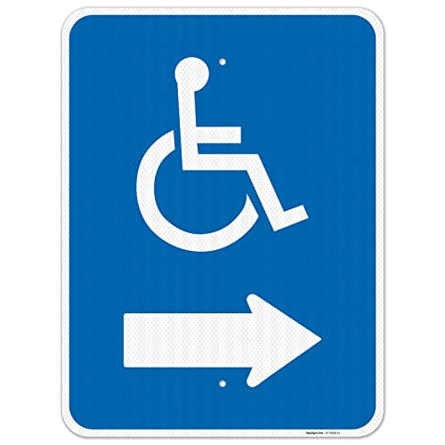 Handicap Accessible with Right Arrow Sign, 18x24 Inches, 3M EGP ...