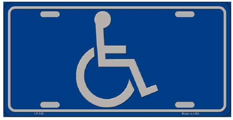 Handicap Logo Metal Novelty License Plate - Aluminum ( 12 inch x 6 inch ...