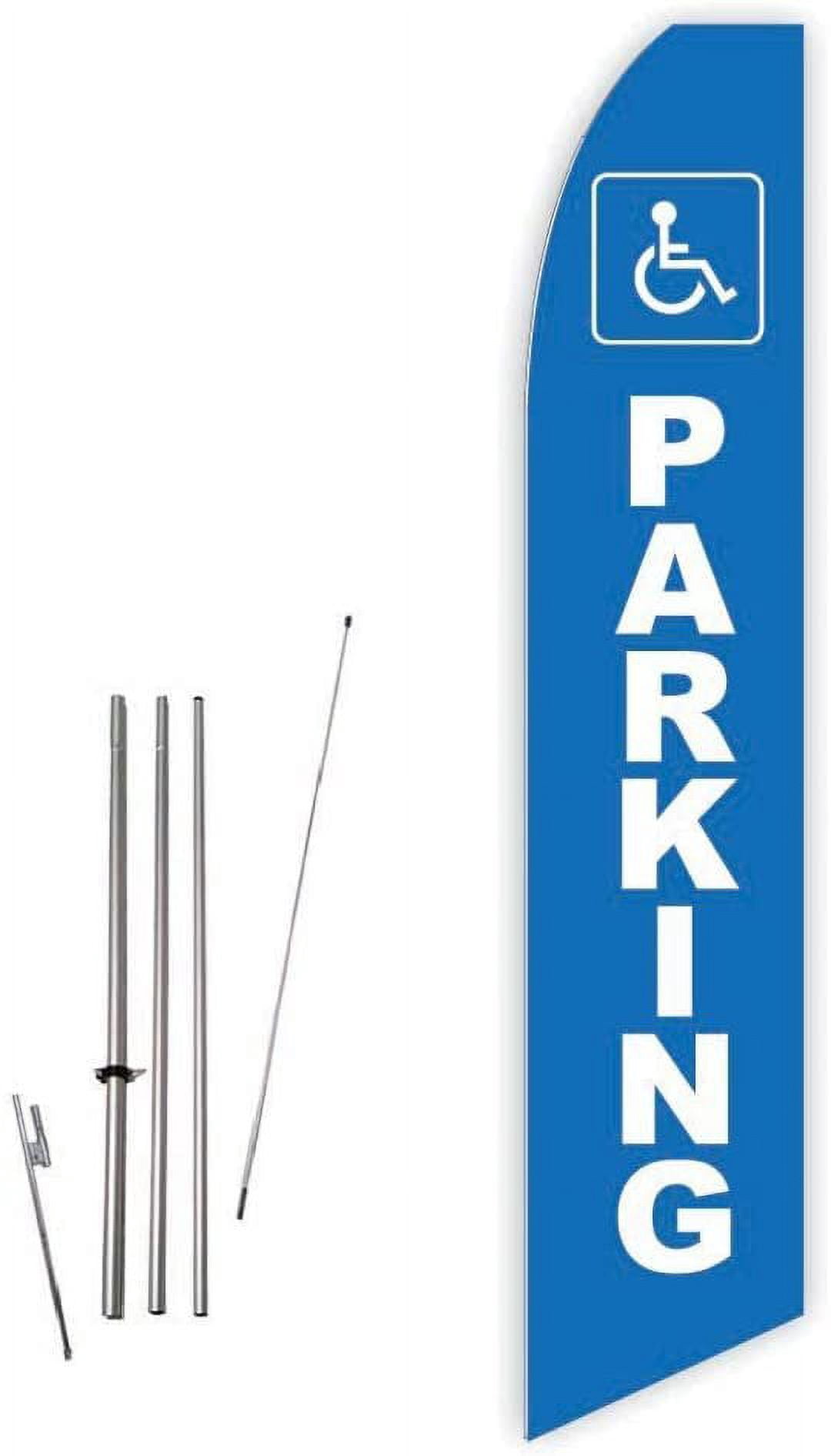 Handicap Parking Blue Super Novo Feather Flag - Complete with 15ft Pole ...