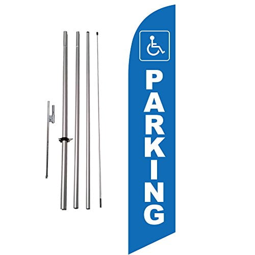 Handicap Parking Sign 15 foot Outdoor Feather Banner Flag Sign with ...