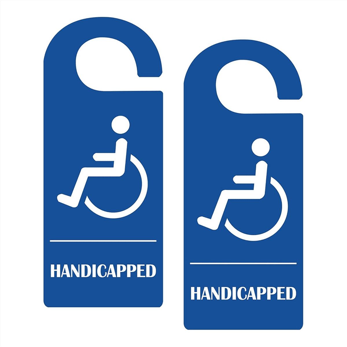 Melitt, Handicap Parking Sign, 8.5x3.5 inch, 2 Pack Blue PVC Hang Tags ...