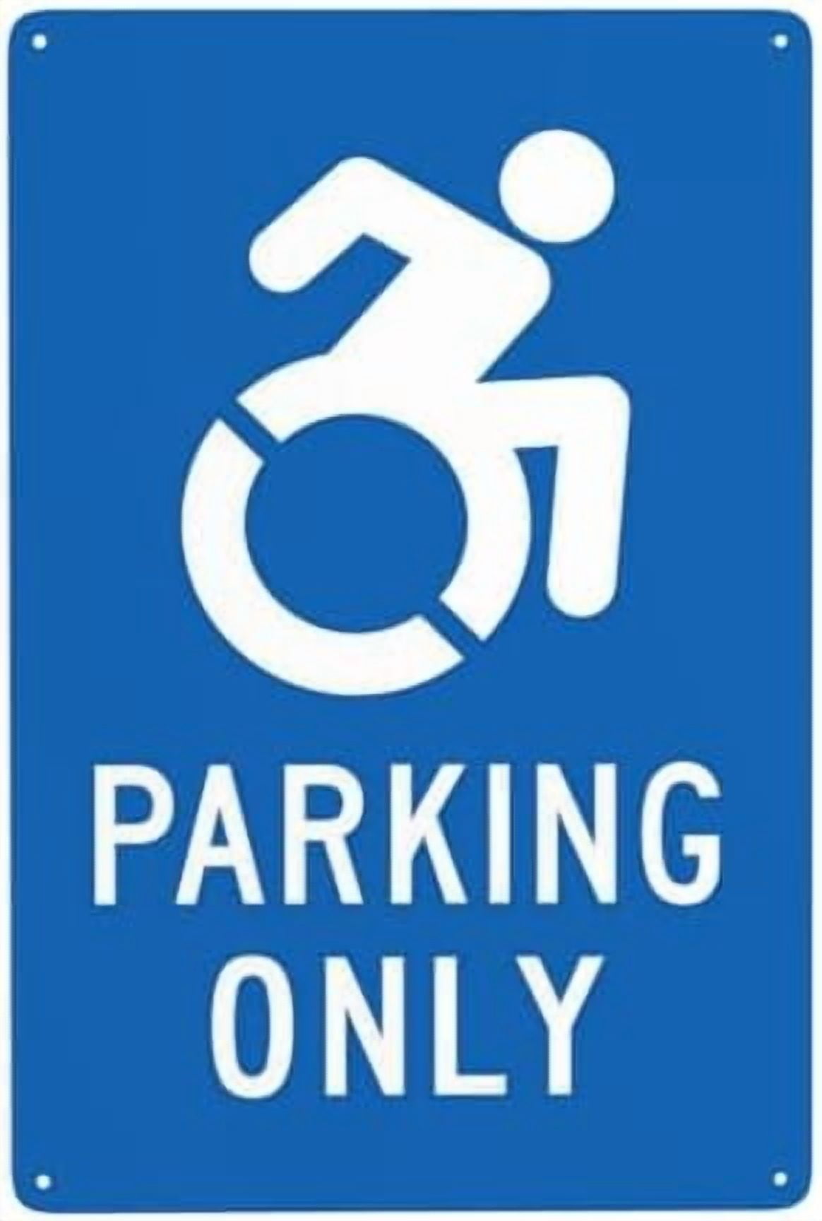 Handicap Parking Sign, Parking Only With Access Graphic Metal Warning ...