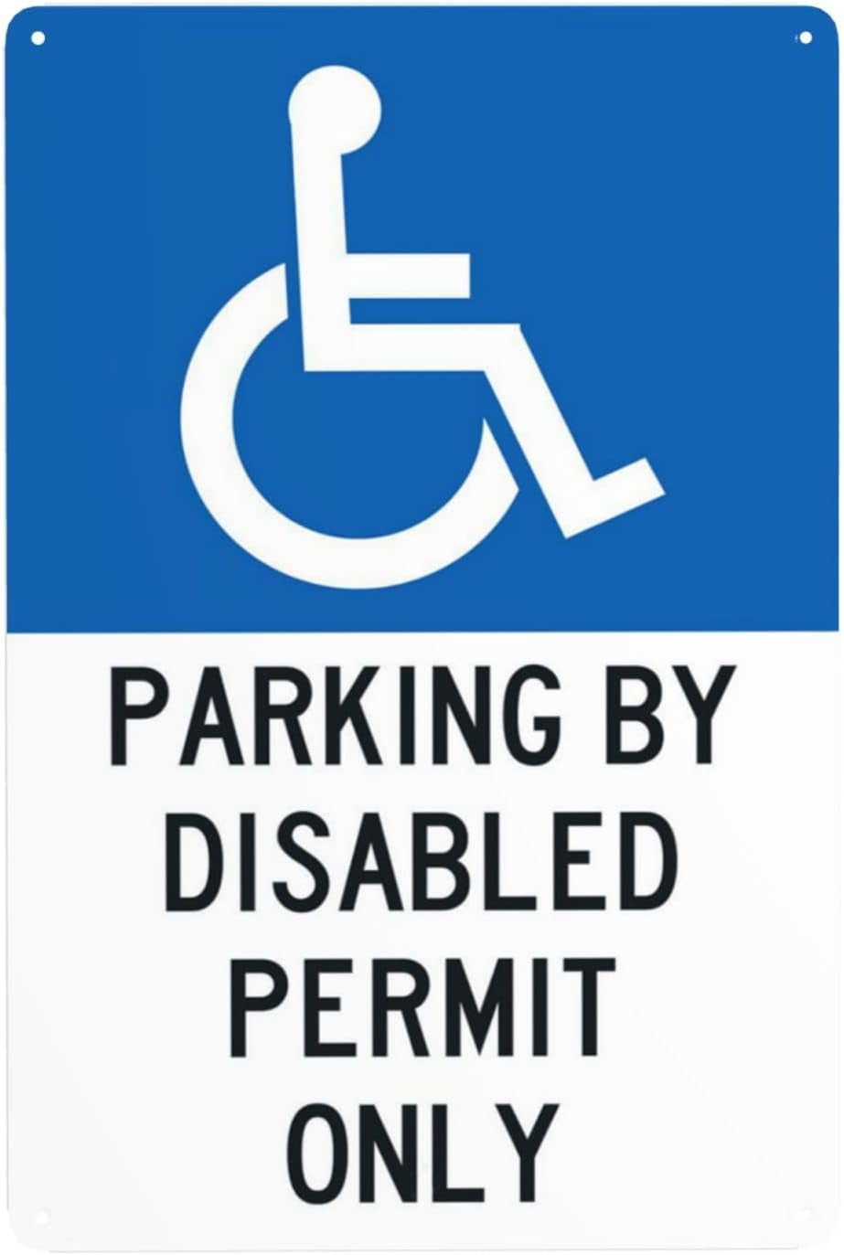 Handicap Parking Sign, Parking by Disabled Permit Only Metal Warning ...