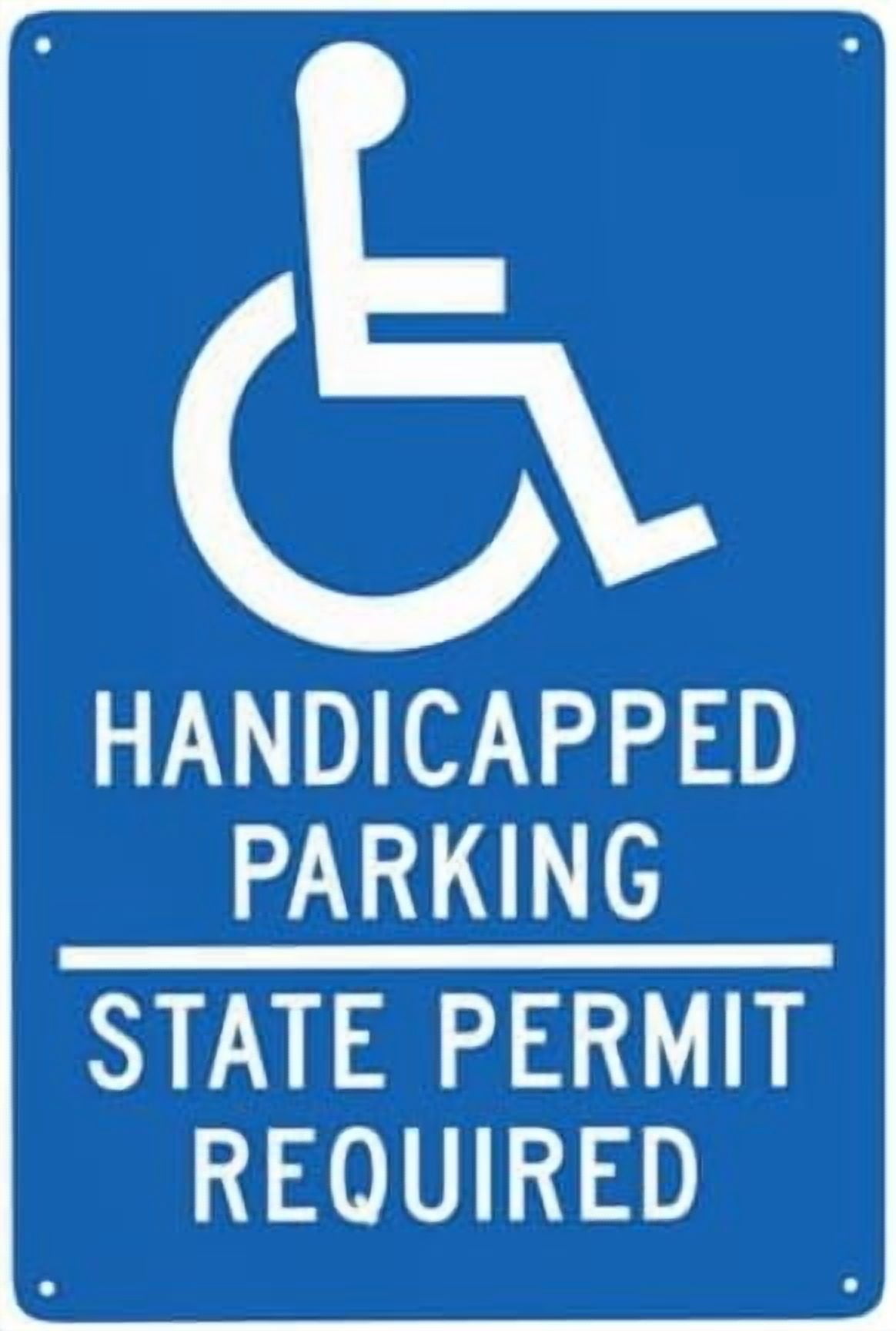 Handicap Parking Sign, Permit Required Metal Warning Signs, Cautions ...