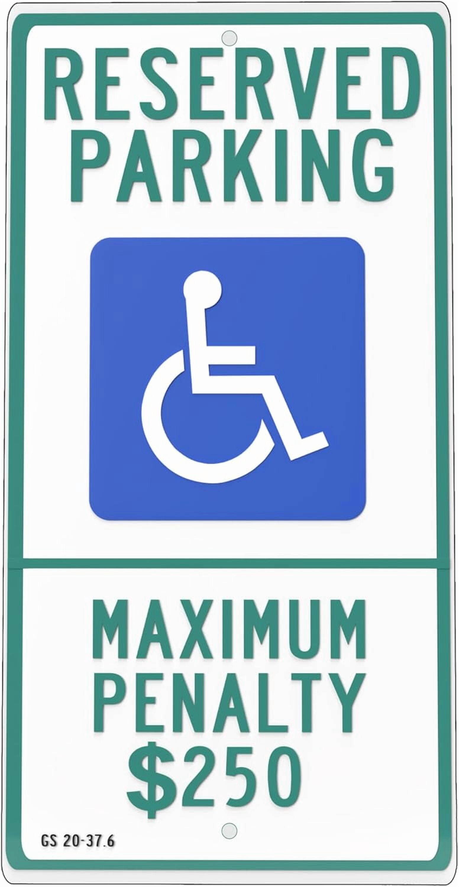 Handicap Parking Sign - Reserved - Aluminum 12' x 26' ADA Compliant ...