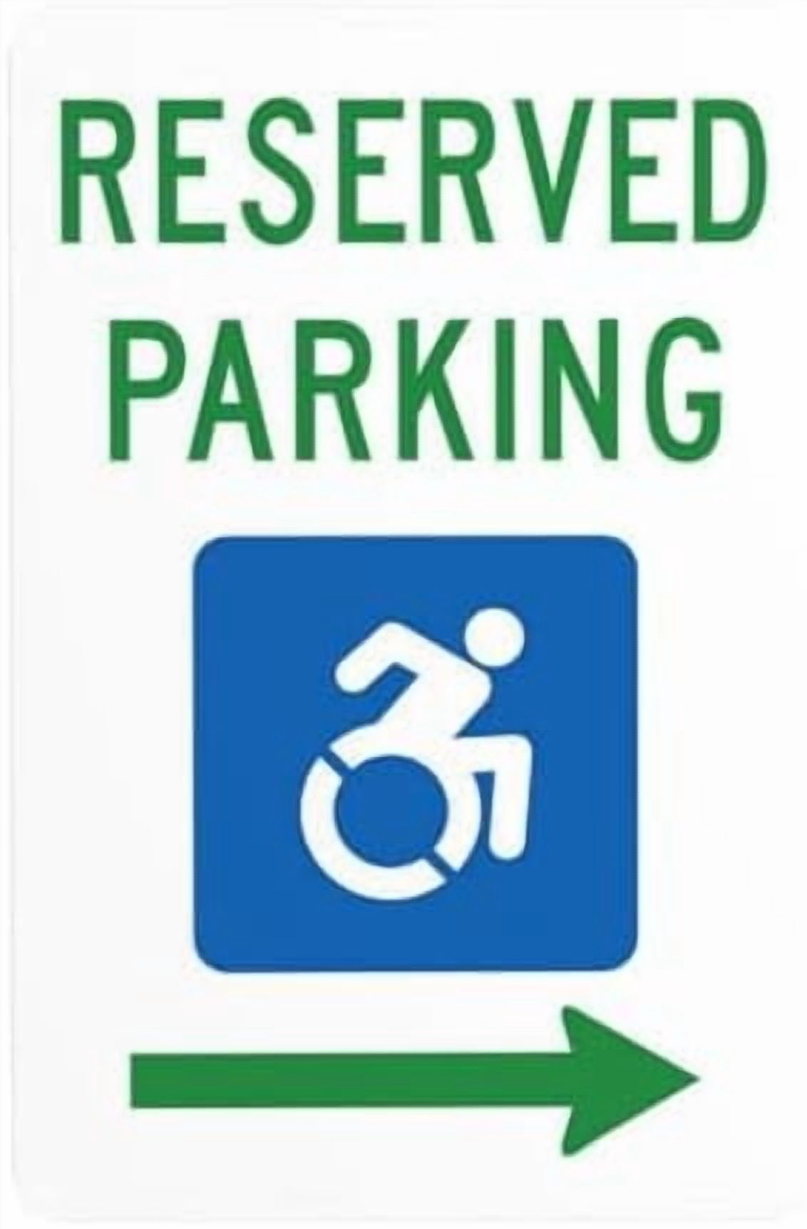 Handicap Parking Sign, Reserved Parking Accessible Symbol With Right ...