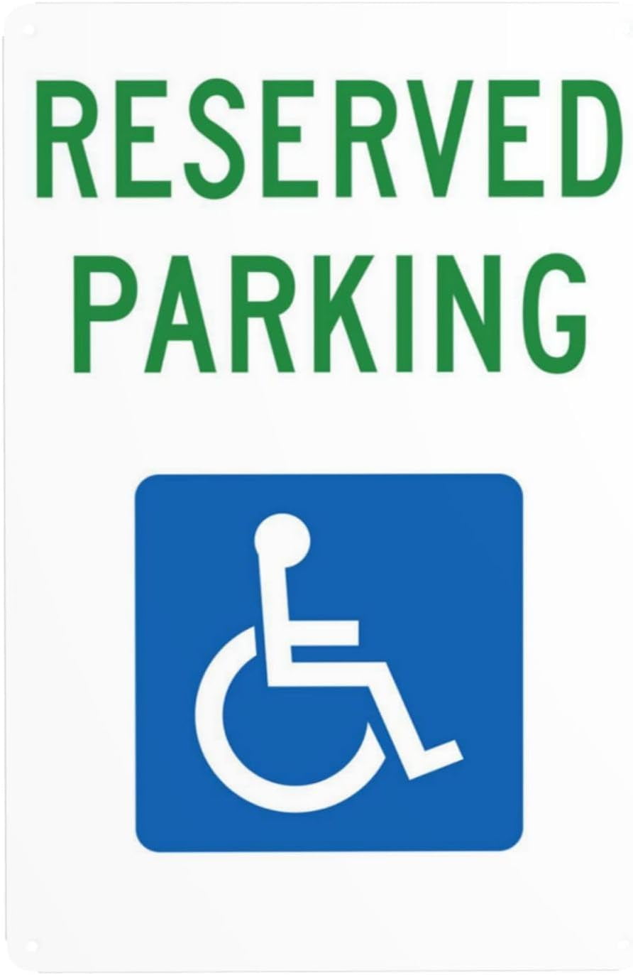 Handicap Parking Sign, Reserved Parking Metal Warning Sign, Cautions ...