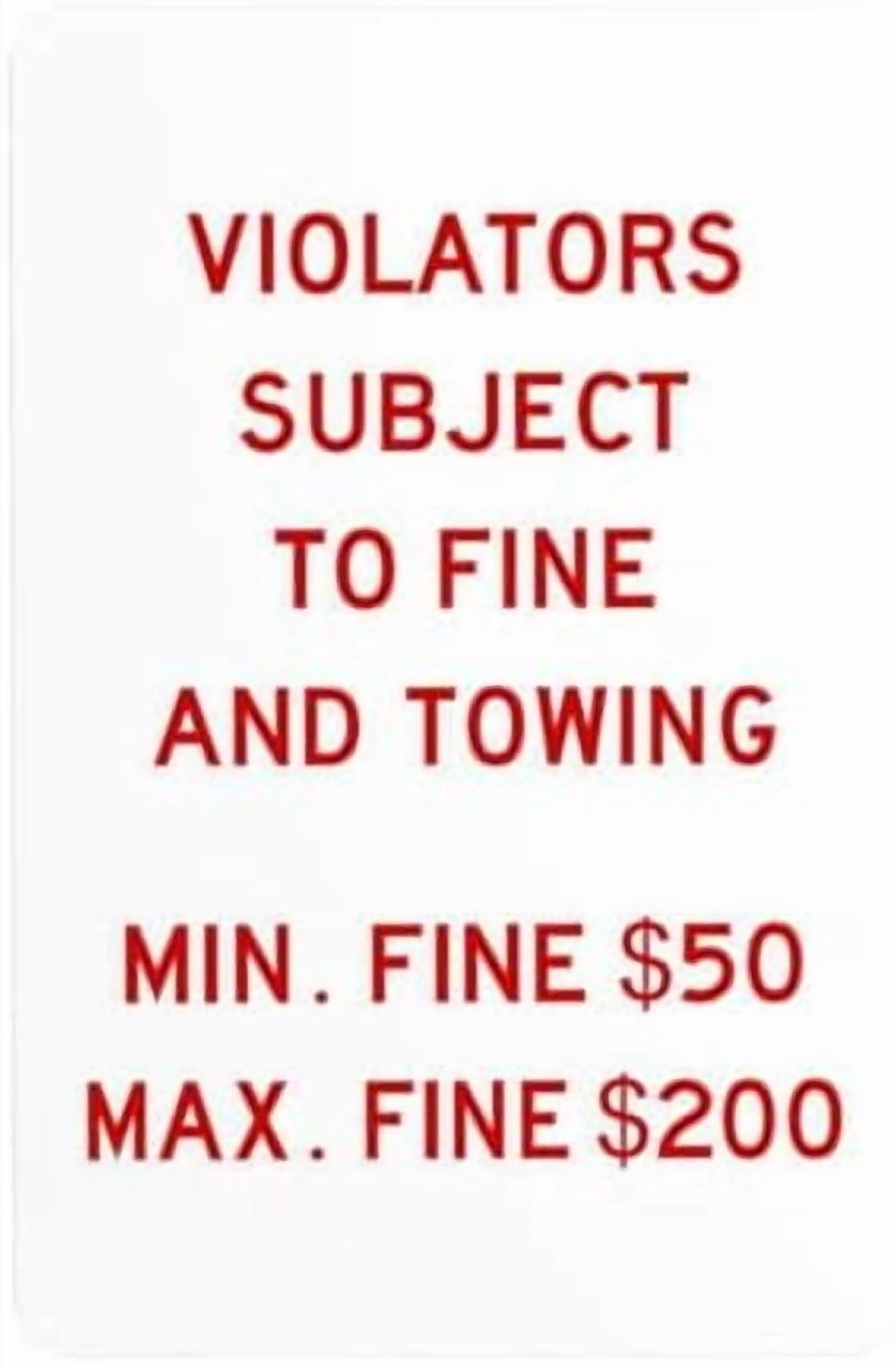 Handicap Parking Sign, Subject To Fine And Towing Metal Warning Signs ...