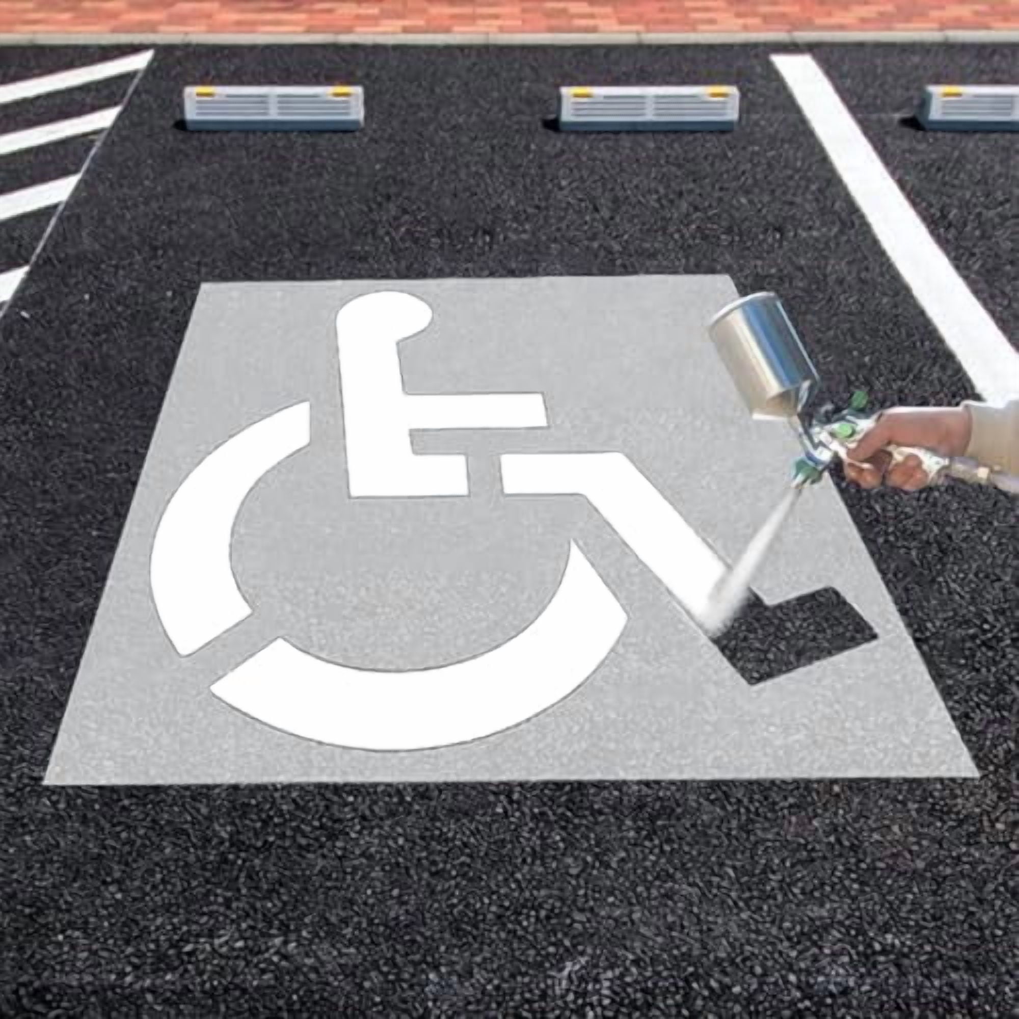 Handicap Parking Stencil, 36"x36" Reusable Silicone Stencil for ...