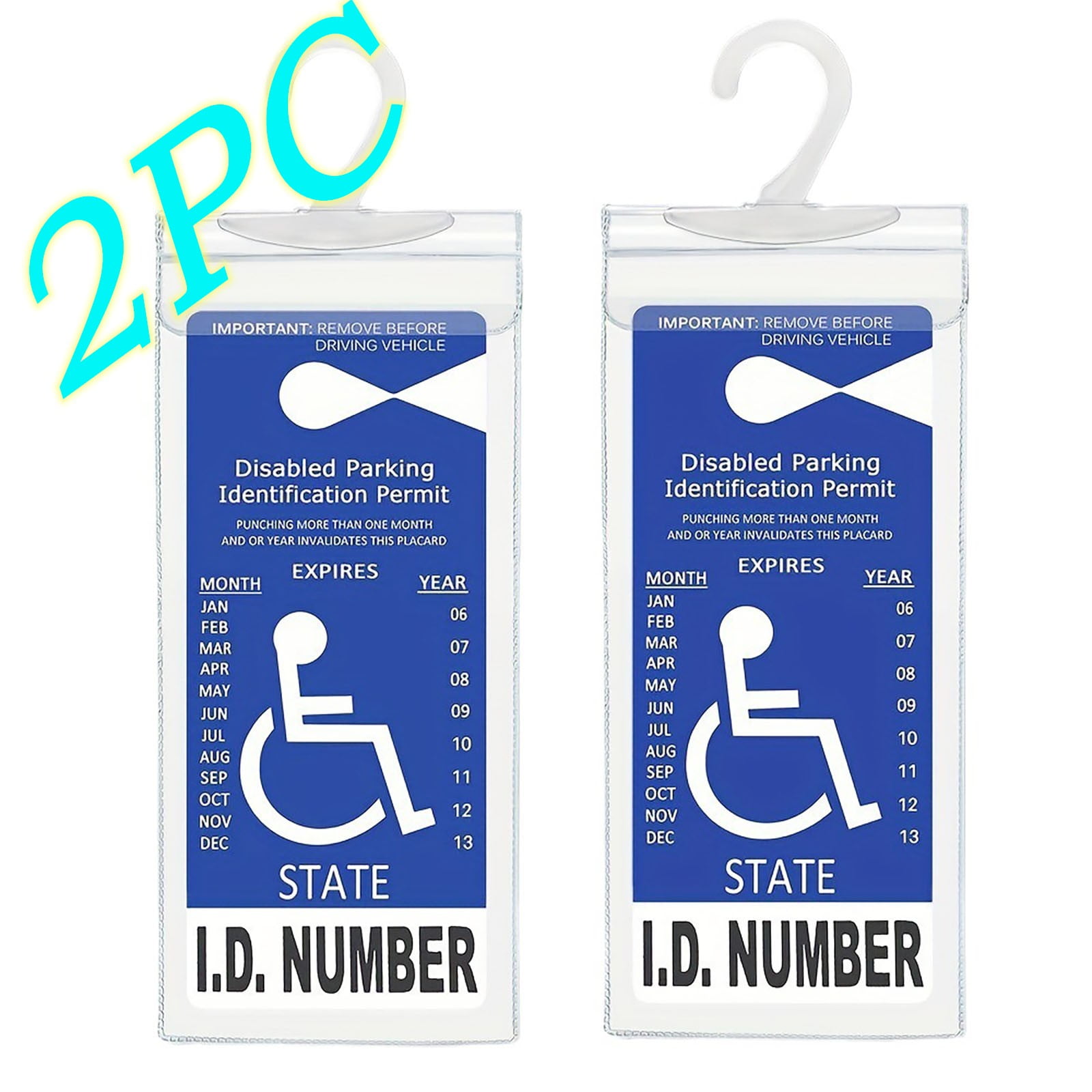 Handicap Placard Holder Pack of 2 Disabled Parking Permit Holder ...