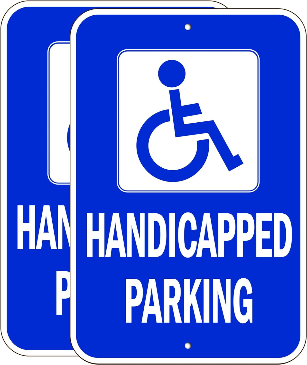 Handicap Sign, () 18 x 12 inch Aluminum Metal Sign, Heavy Duty and ...