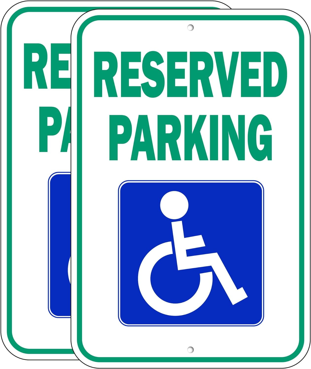 Handicap Sign, () 18 x 12 inch Aluminum Metal Sign, Heavy Duty and ...