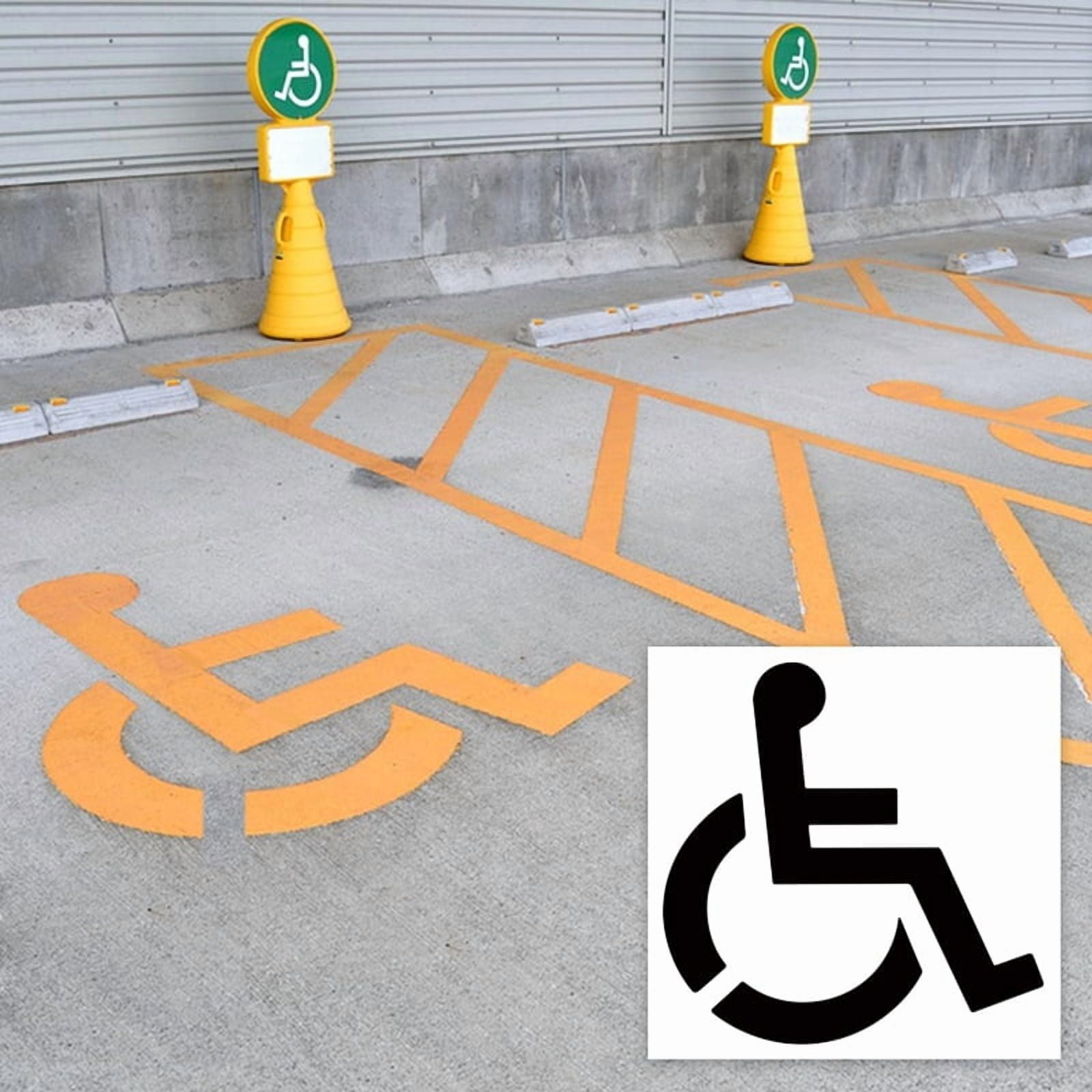 Handicap Stencil, Reusable Silicone Parking Lot Stencil, Foldable ...